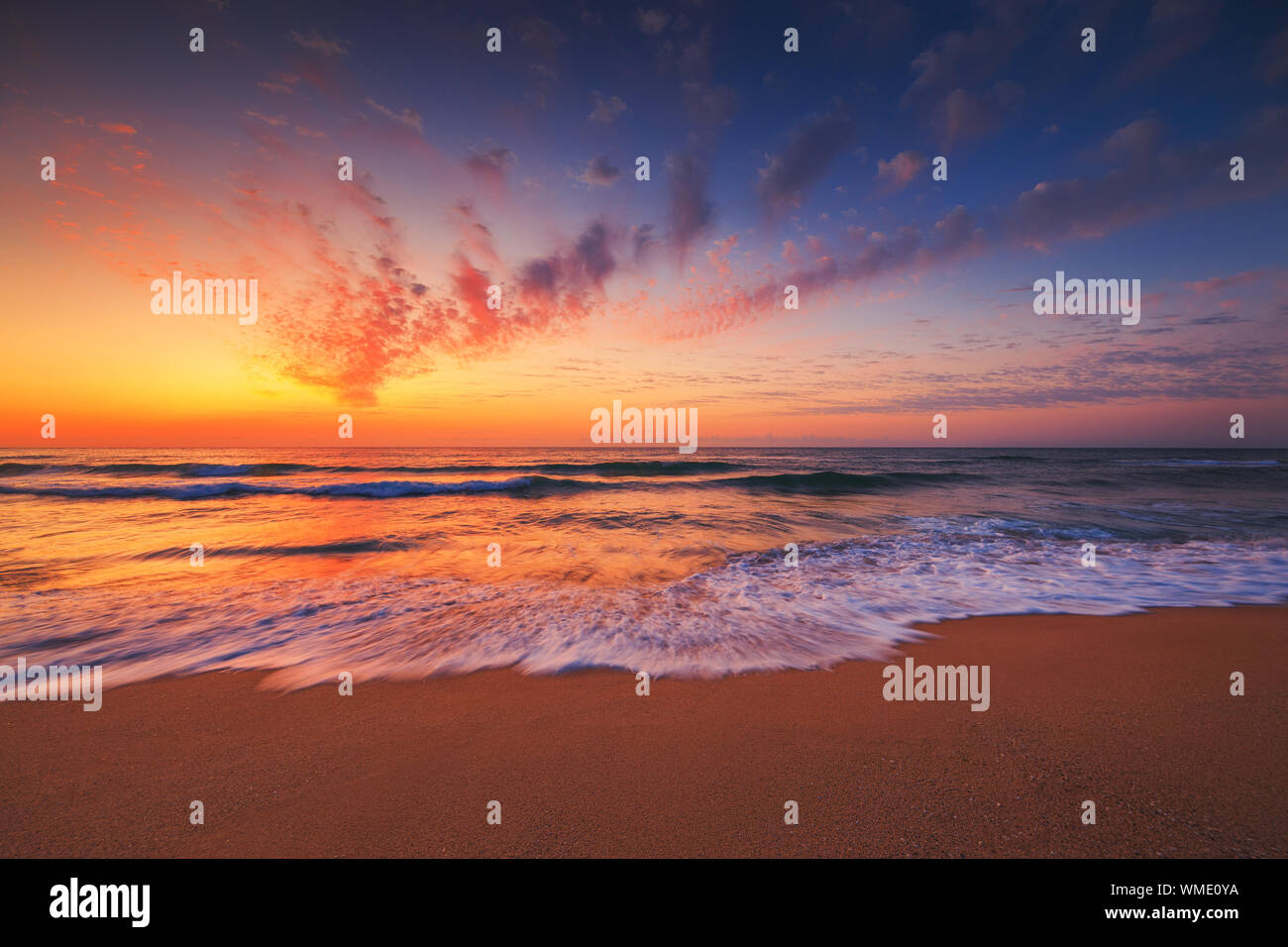 Beautiful with sunset over the sea Stock Photo - Alamy