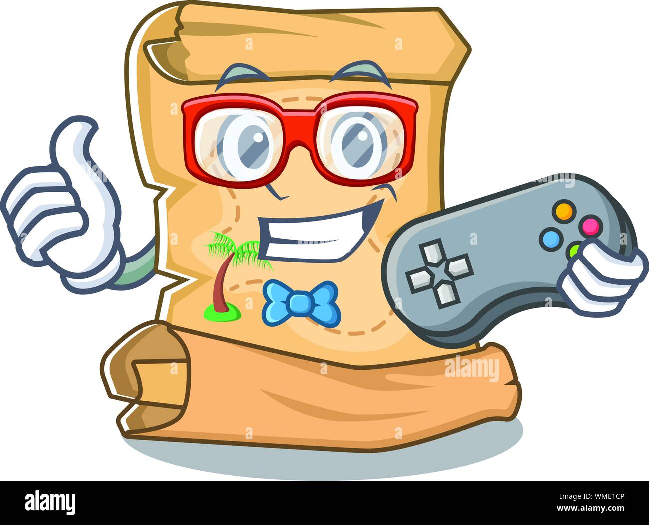 Gamer treasure map cartoon in shape character Stock Vector Image & Art ...