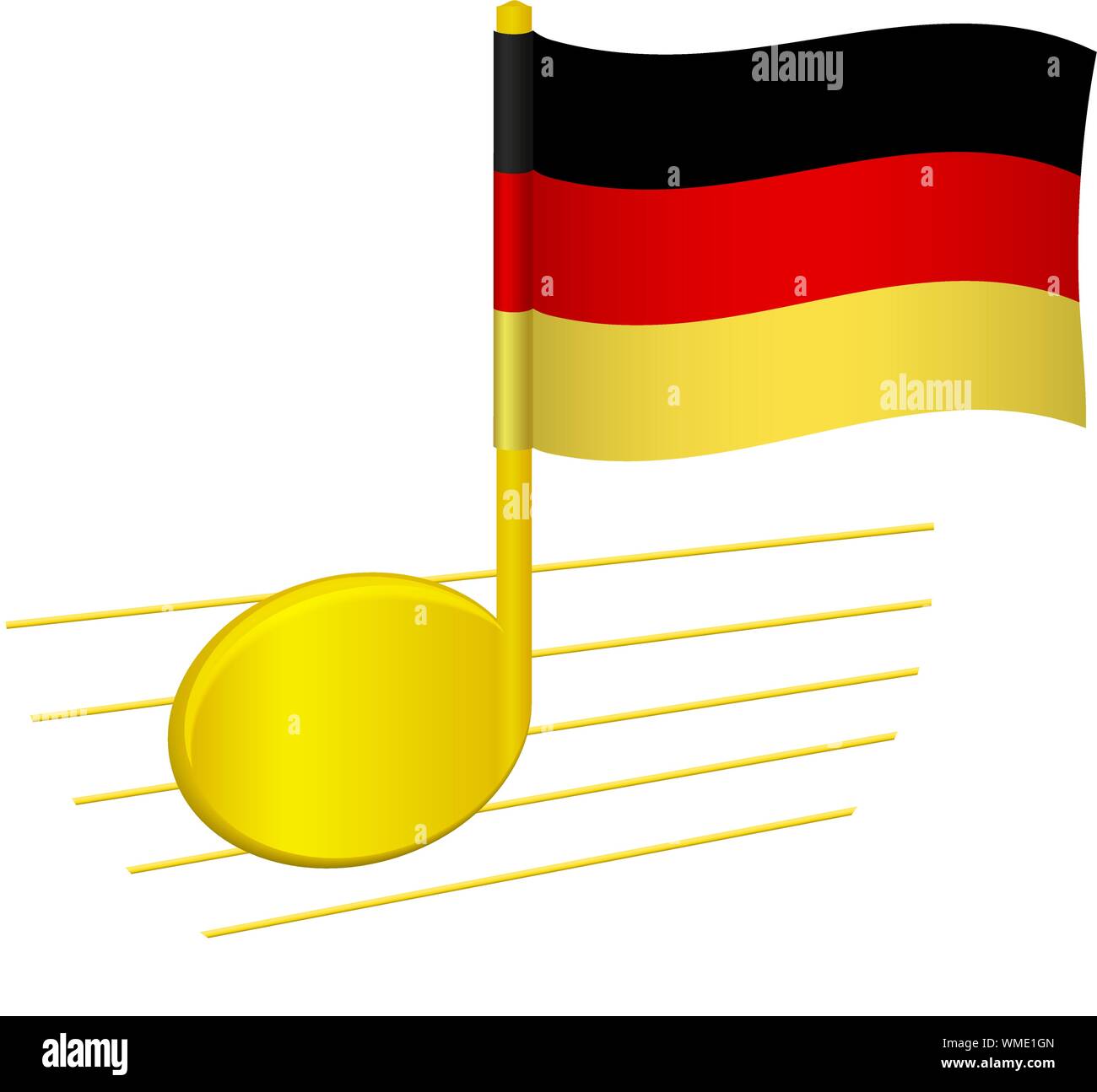 Germany flag and musical note. Music background. National flag of ...