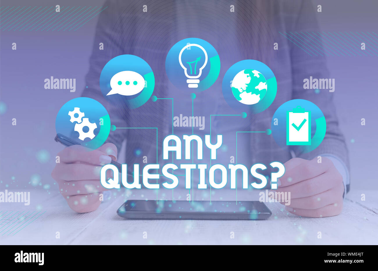 Handwriting text Any Questions Question. Conceptual photo you say write ...