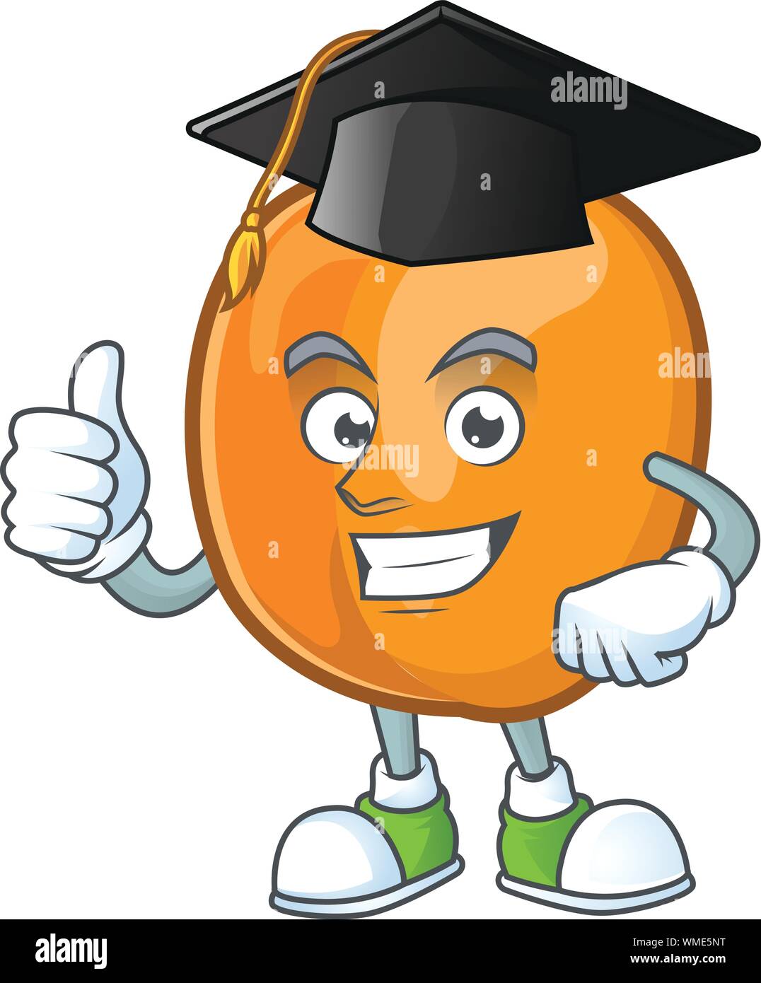 Graduation apricot cute fruit cartoon character style Stock Vector ...