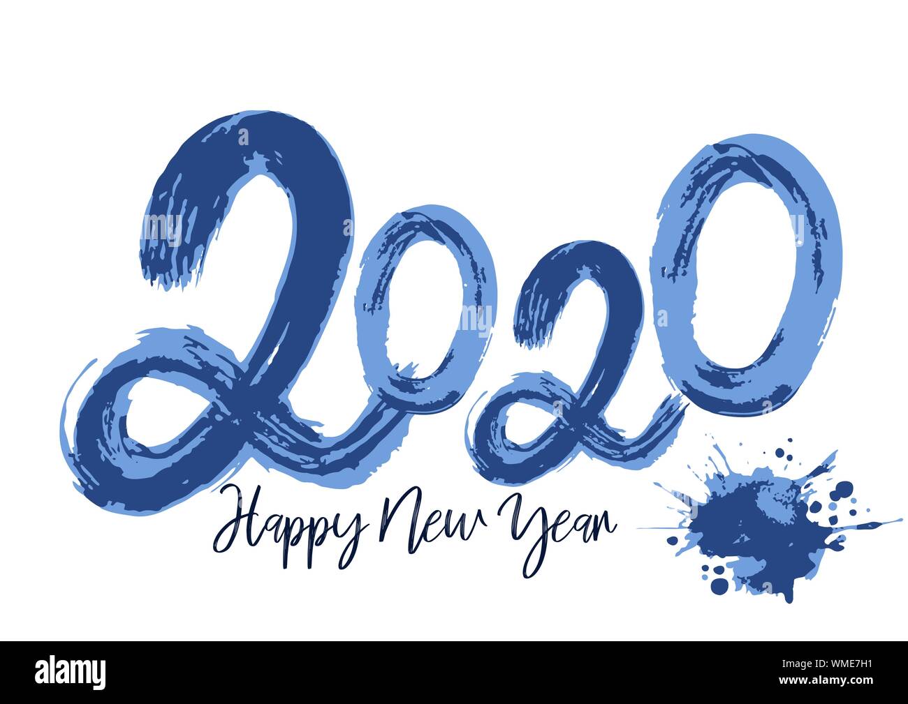 Happy New Year 2020. Holiday flyer, banner. Cover for calendar or ...