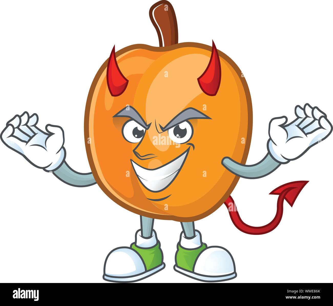 Devil ripe apricot character mascot of cartoon Stock Vector Image & Art ...