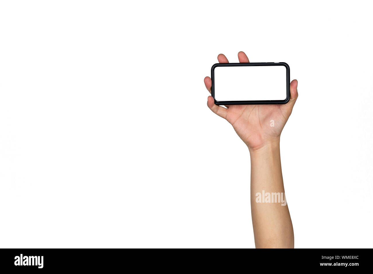 Phone hand green screen Cut Out Stock Images & Pictures - Alamy