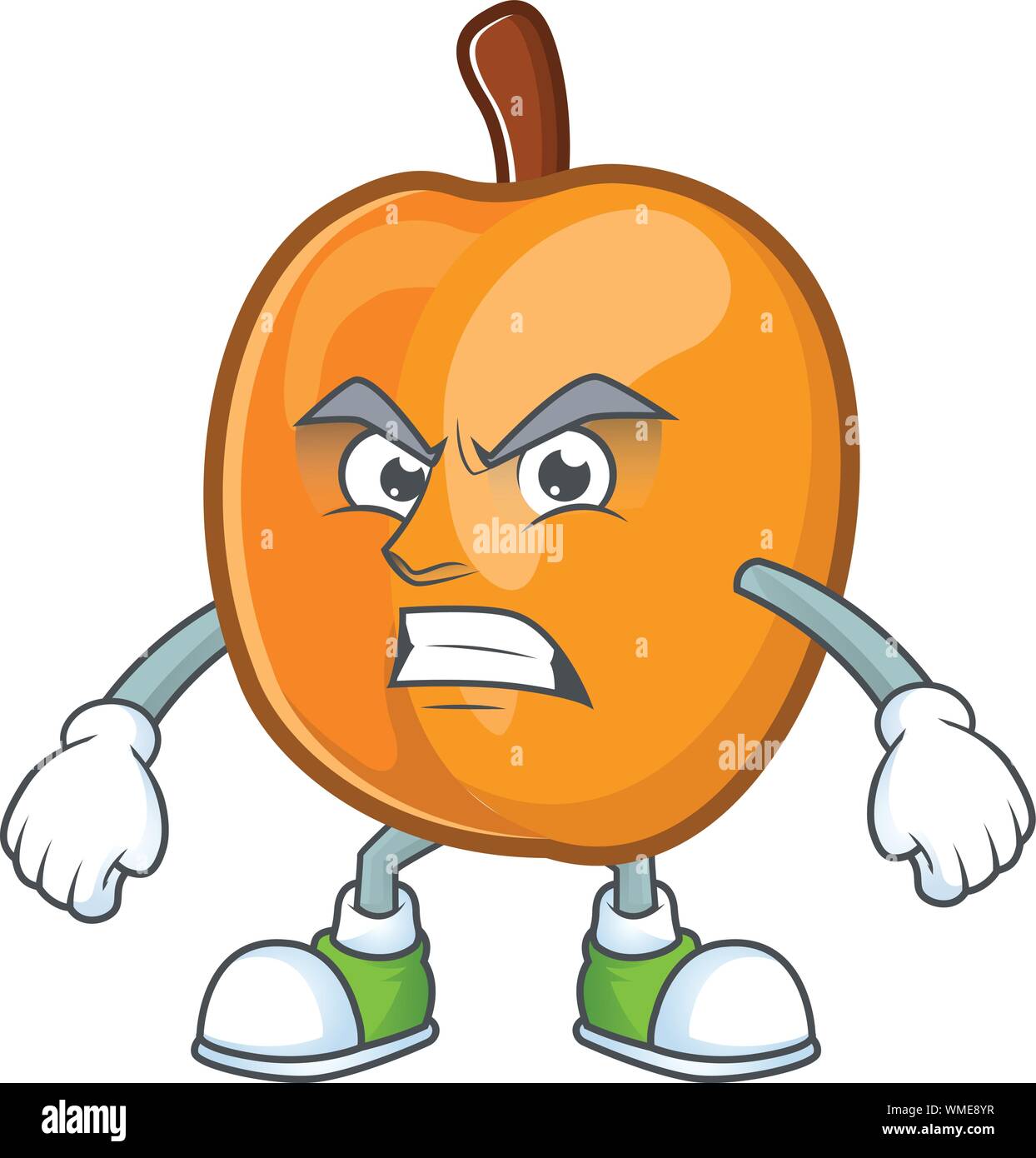 Scream apricot cute fruit cartoon character style Stock Vector Image ...
