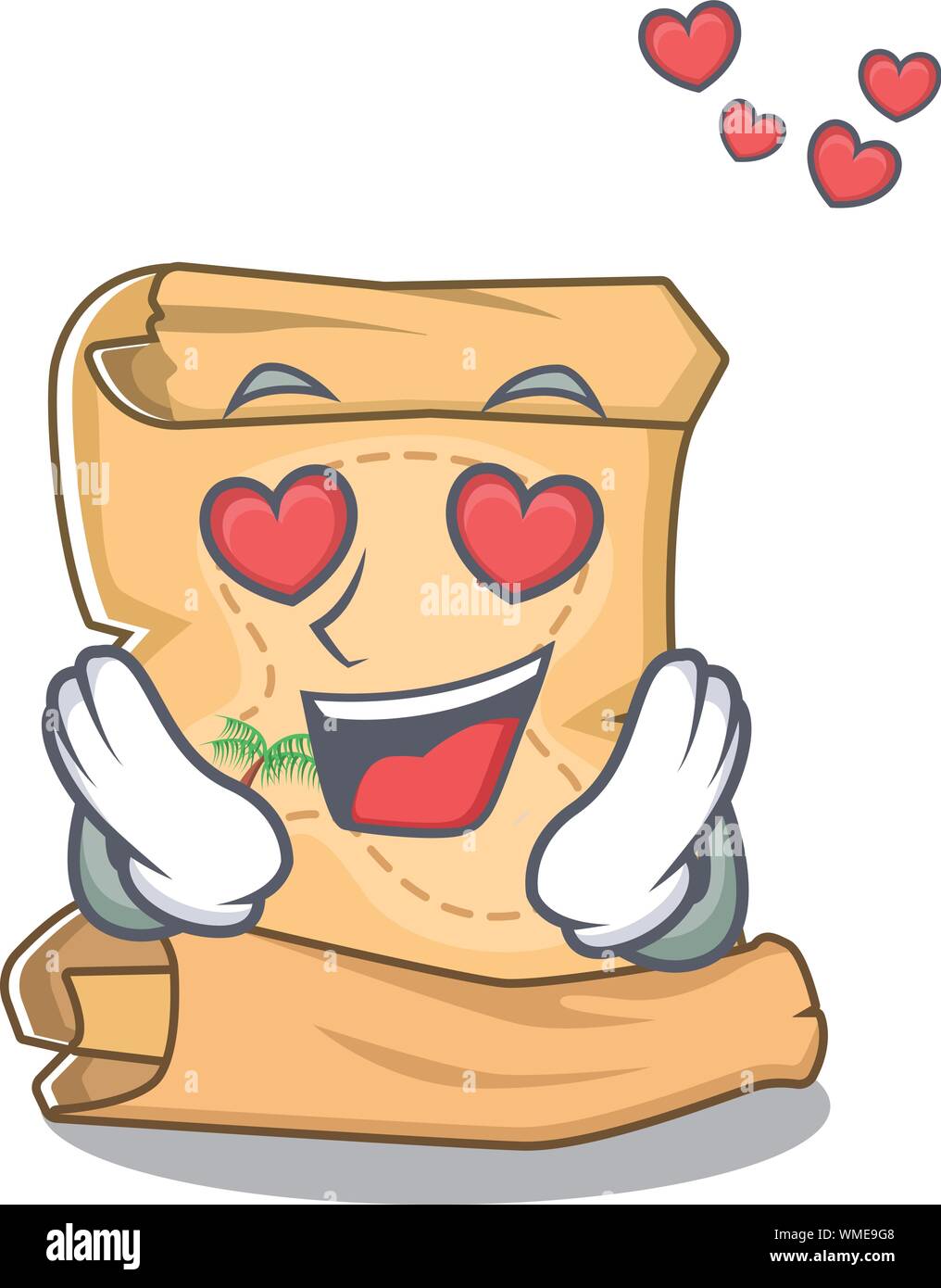 In love treasure map cartoon in shape character Stock Vector Image ...