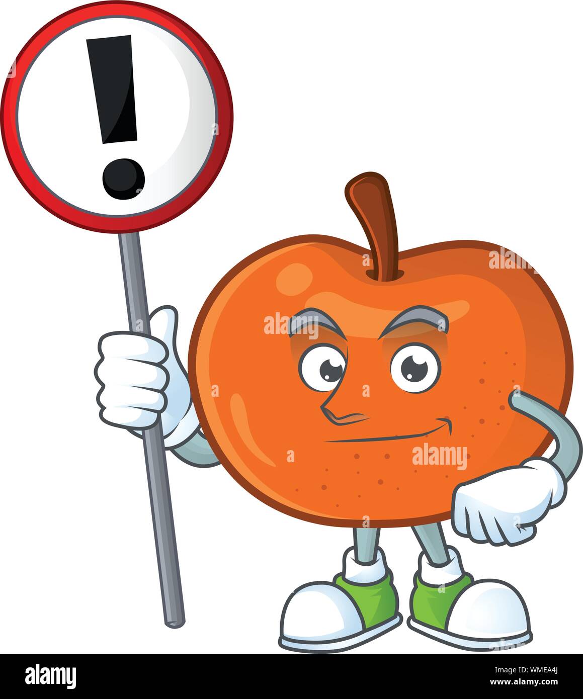 With sign fresh tangerine juicy in cartoon character Stock Vector Image ...