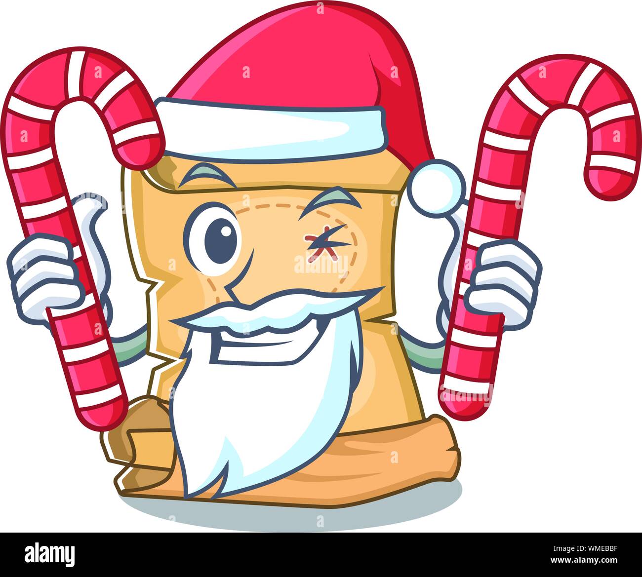 Santa with candy treasure map isolated with the cartoon Stock Vector ...