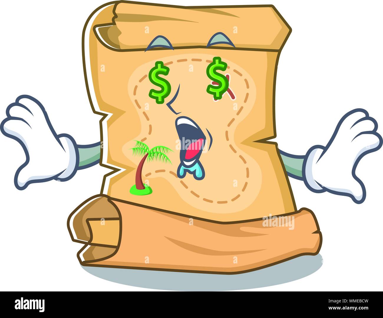 Money eye treasure map isolated with the cartoon Stock Vector Image ...