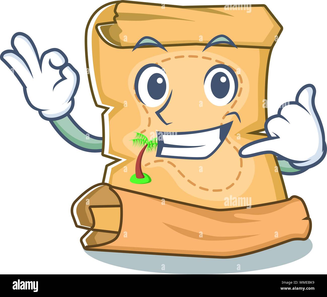 Call me treasure map isolated with the cartoon Stock Vector Image & Art ...