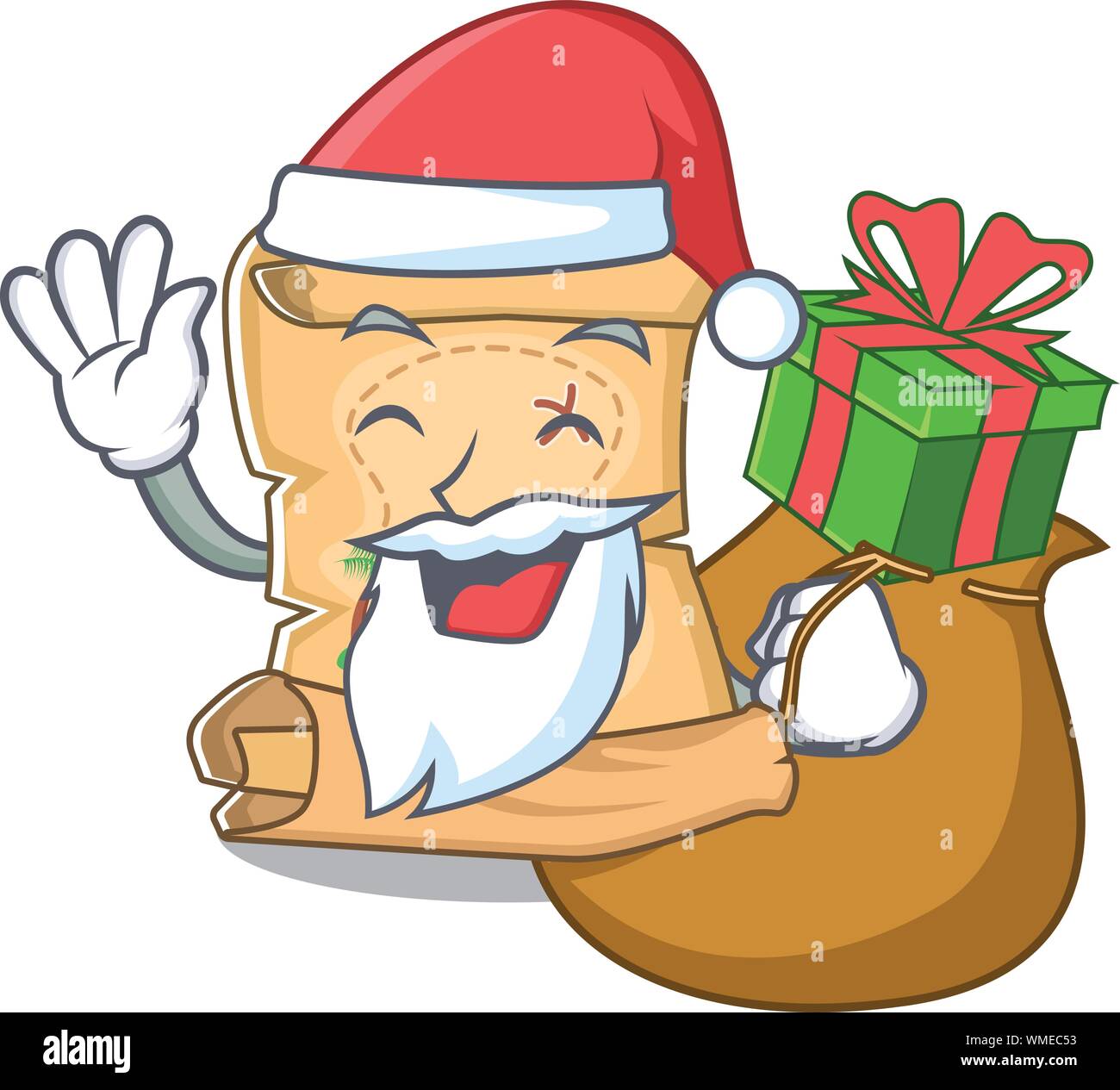 Santa with gift treasure map isolated with the cartoon Stock Vector ...