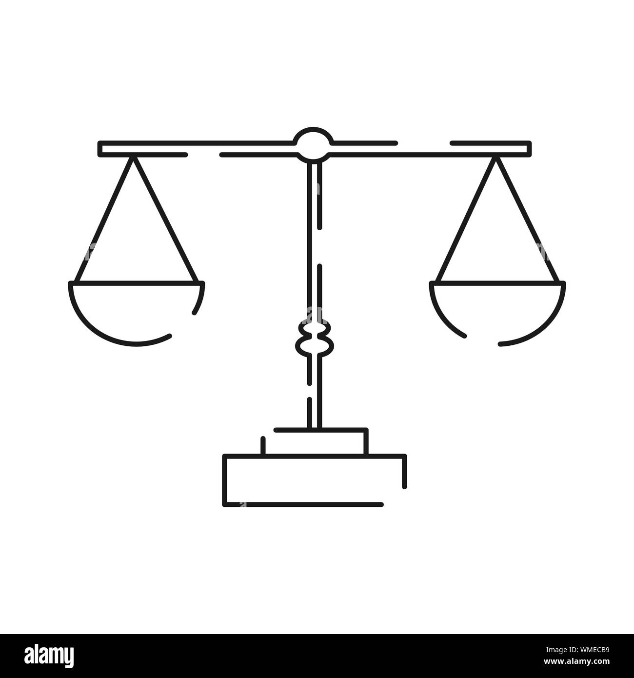balance scale vector black linear flat style icon Stock Vector Image ...