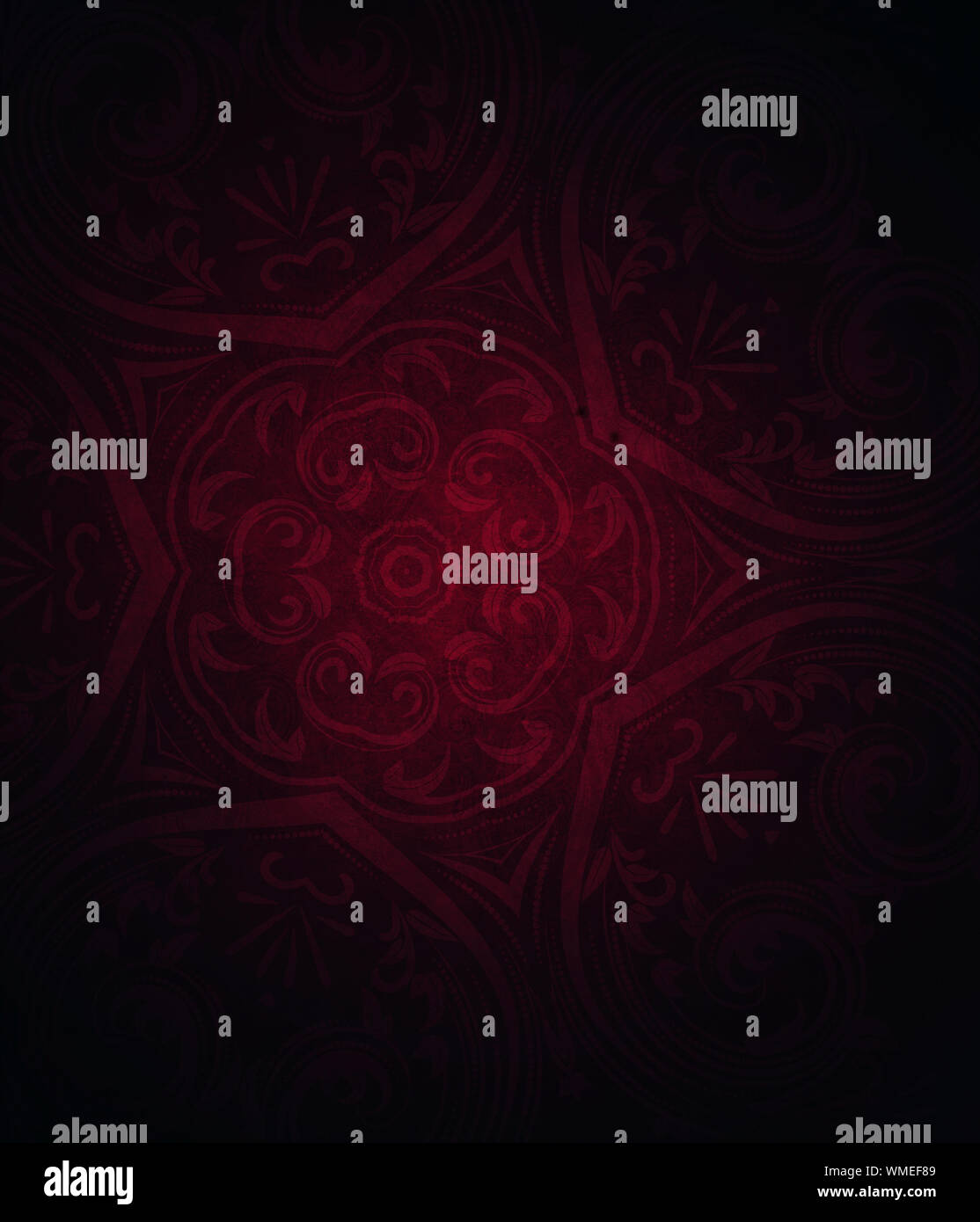 Dark red background with decorative floral pattern Stock Photo - Alamy