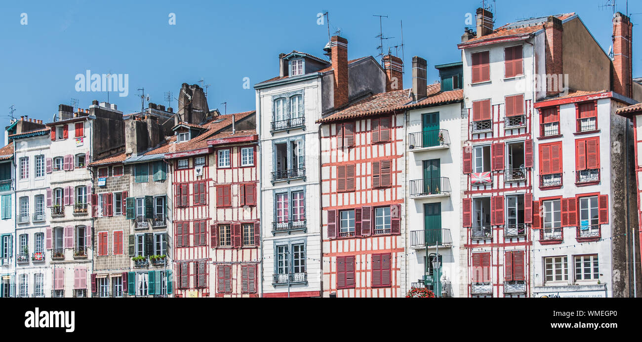 Historical and cultural city center of Bayonne, Pyrenees, France Stock ...