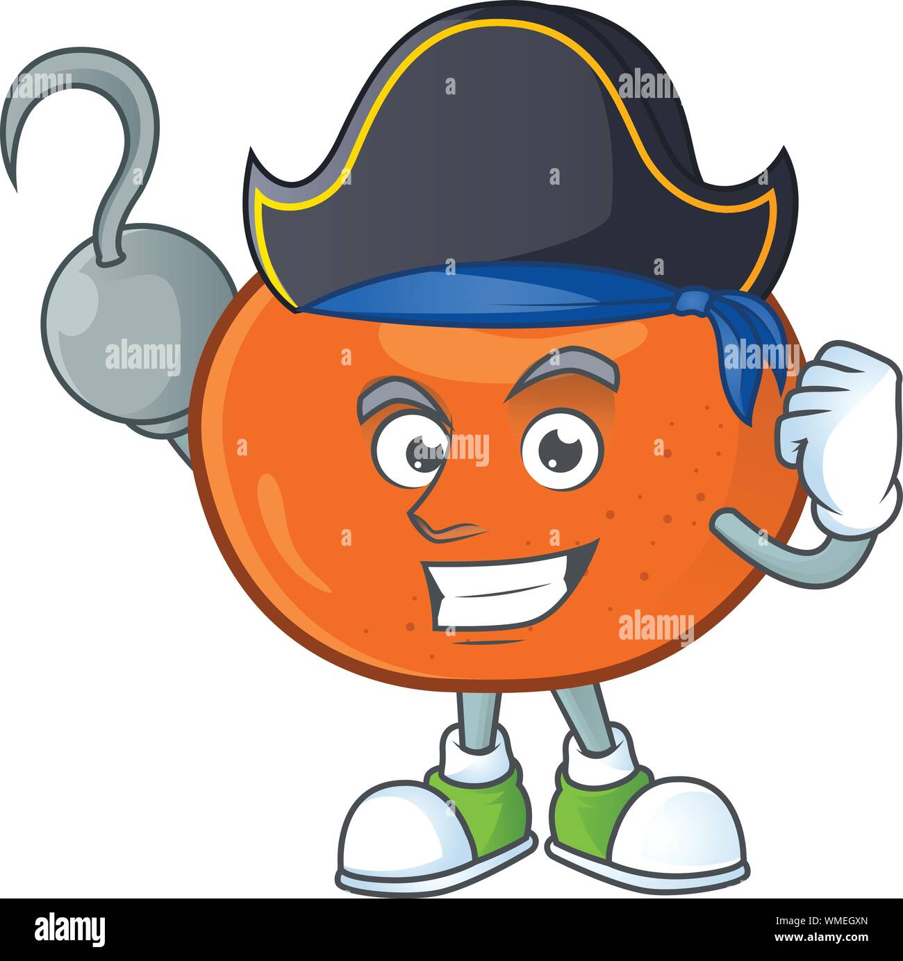 Pirate fresh tangerine juicy in cartoon character Stock Vector Image ...