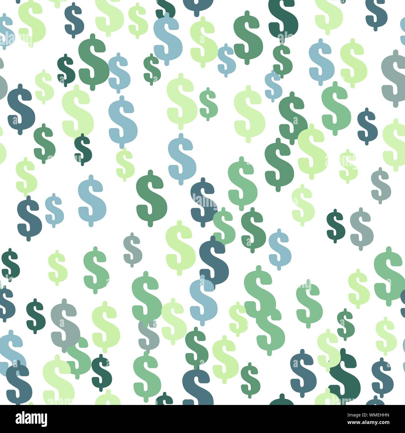 Seamless Pattern of the symbols of dollar currency. Green vector ...