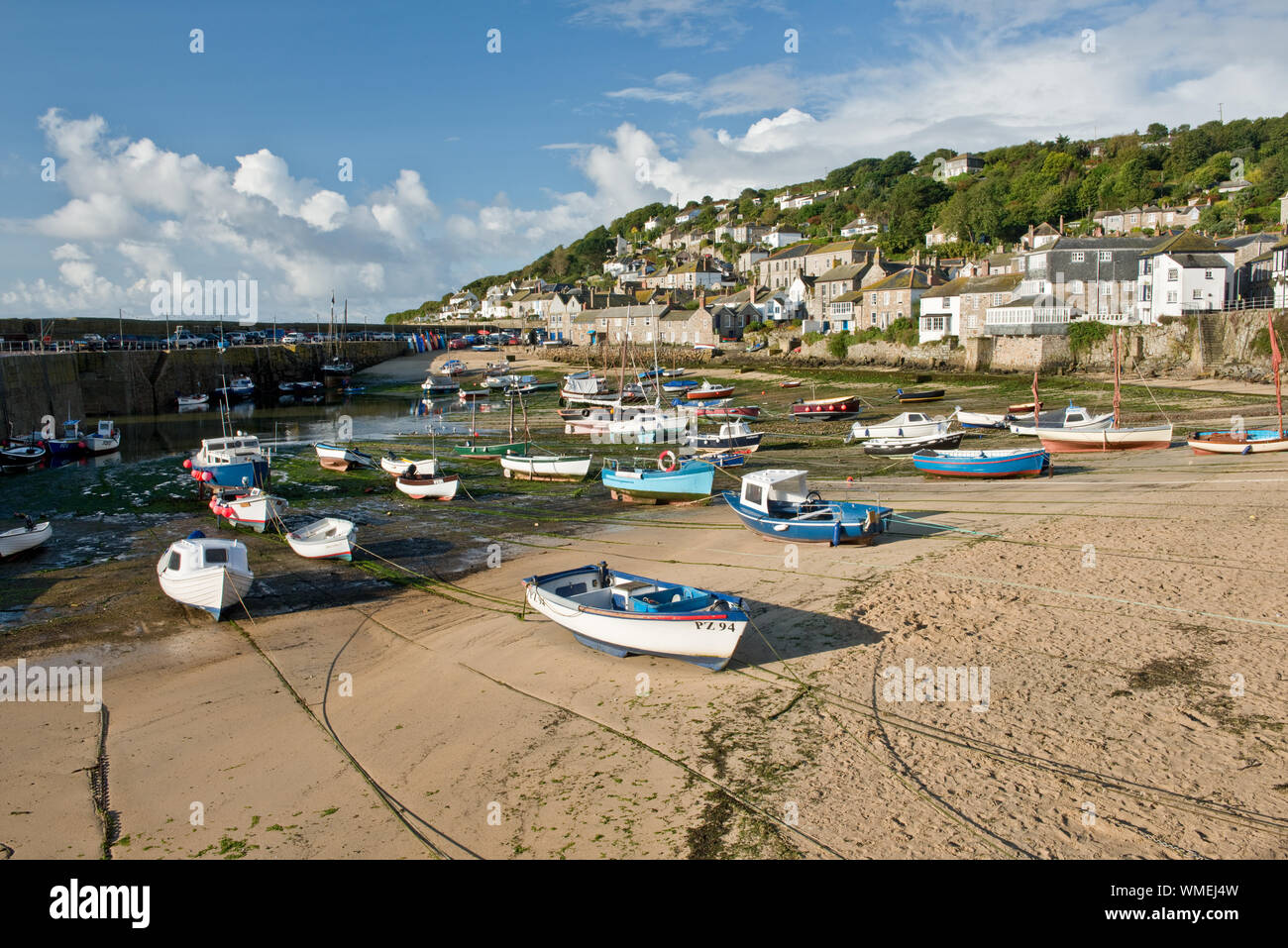Mousehole fishing village at low tide. Cornwall, England, UK Stock ...