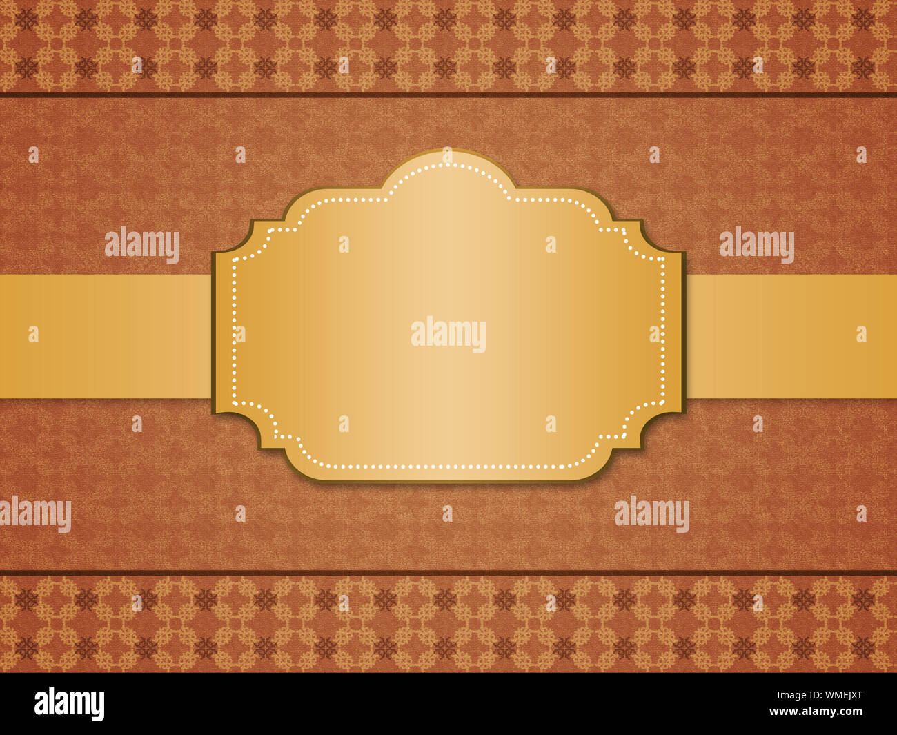 Vintage styled pattern paper background with framed label Stock Photo ...