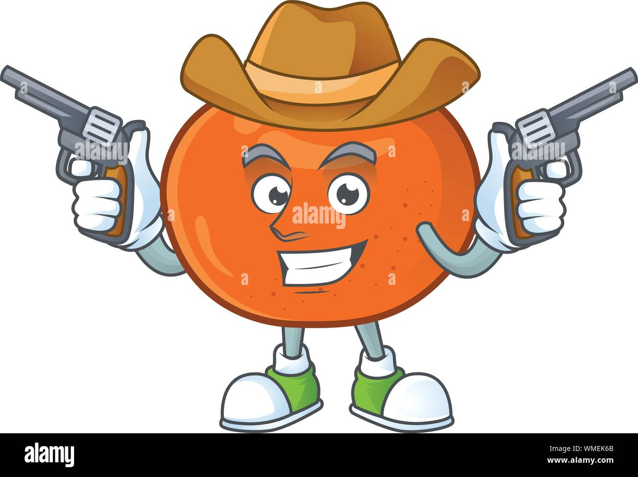 Cowboy fresh tangerine juicy in cartoon character Stock Vector Image ...