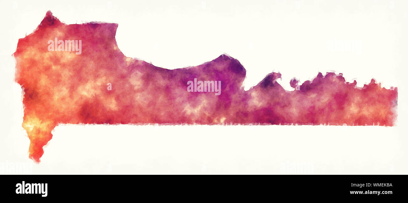 Brikama region watercolor map of Gambia Stock Photo - Alamy