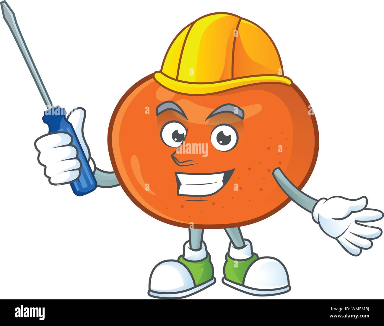 Automotive fruit tangerine cartoon character with mascot Stock Vector ...