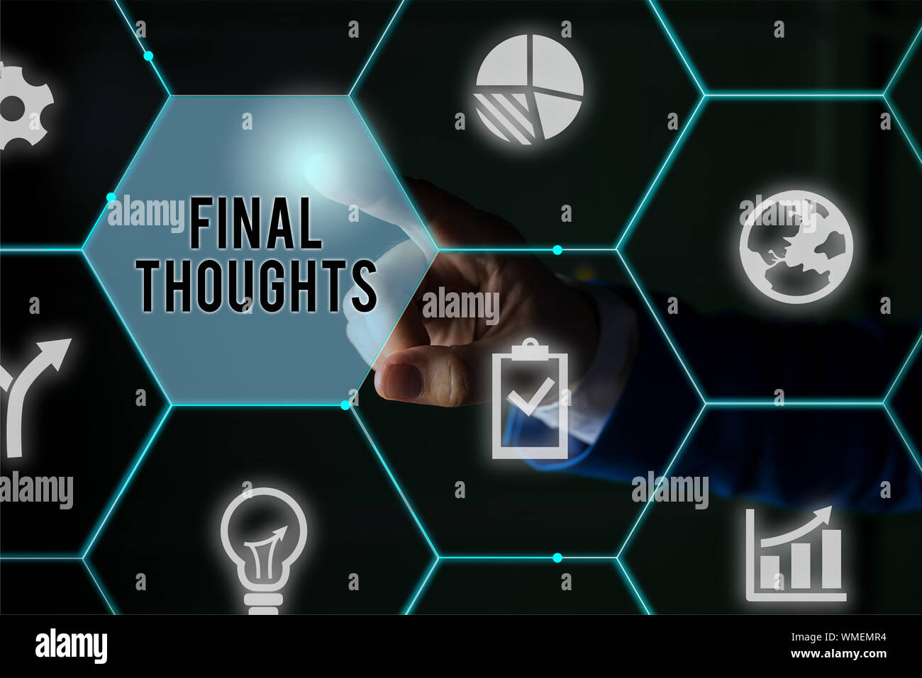 Text sign showing Final Thoughts. Business photo showcasing the ...