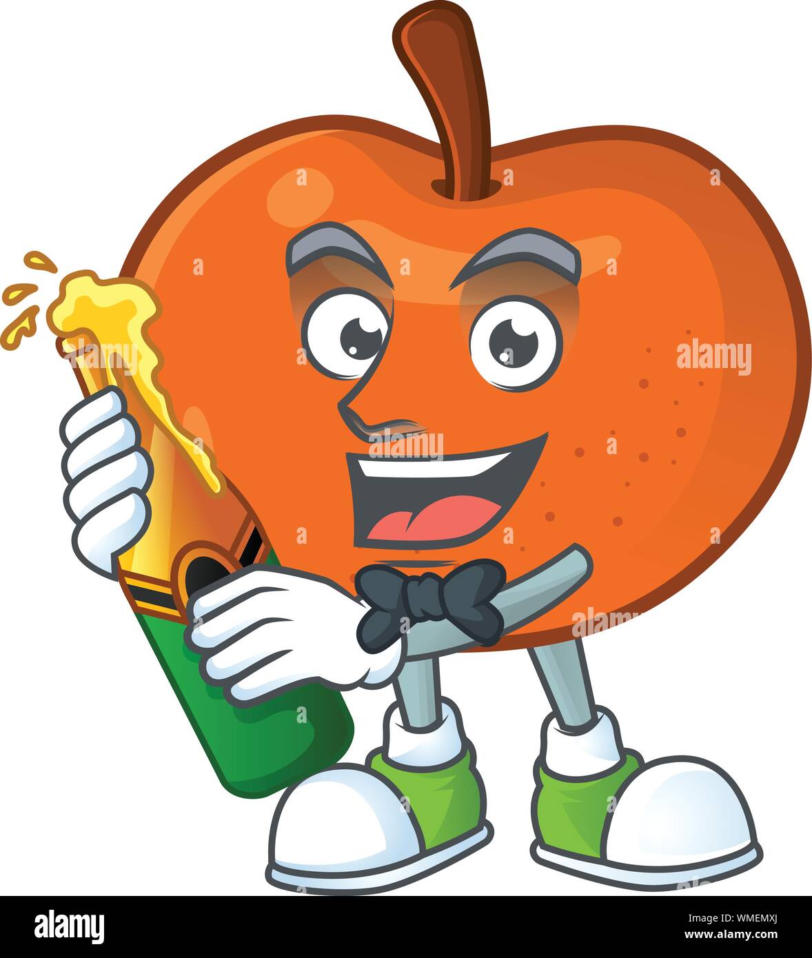 With beer fruit tangerine cartoon character with mascot Stock Vector ...