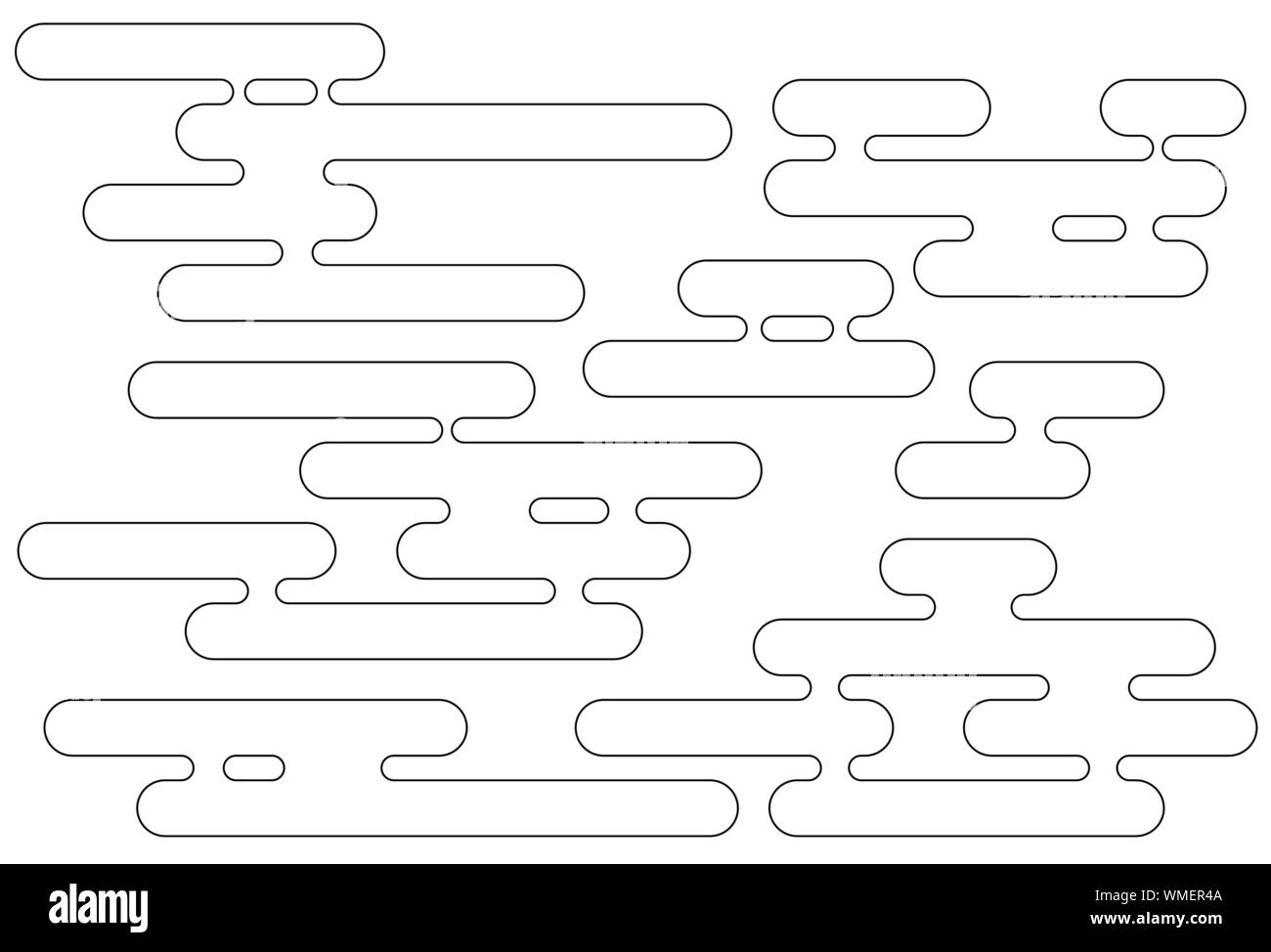 Japanese outline clouds. Chinese clouds. Design elements for creating ...