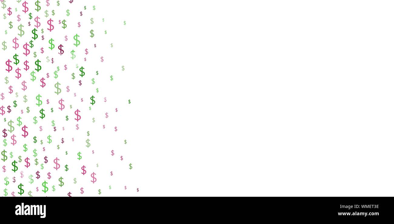 Horizontal pattern of the symbols of dollar currency. Colorful vector ...