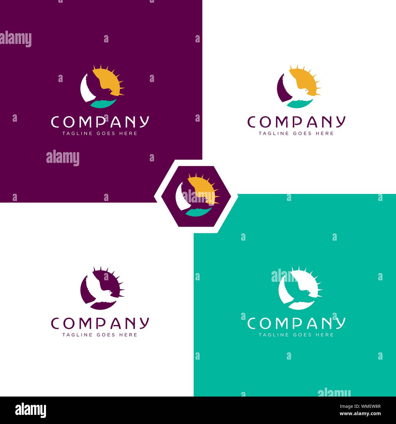 dove Bird Logo abstract design vector template. Flying dove logotype ...