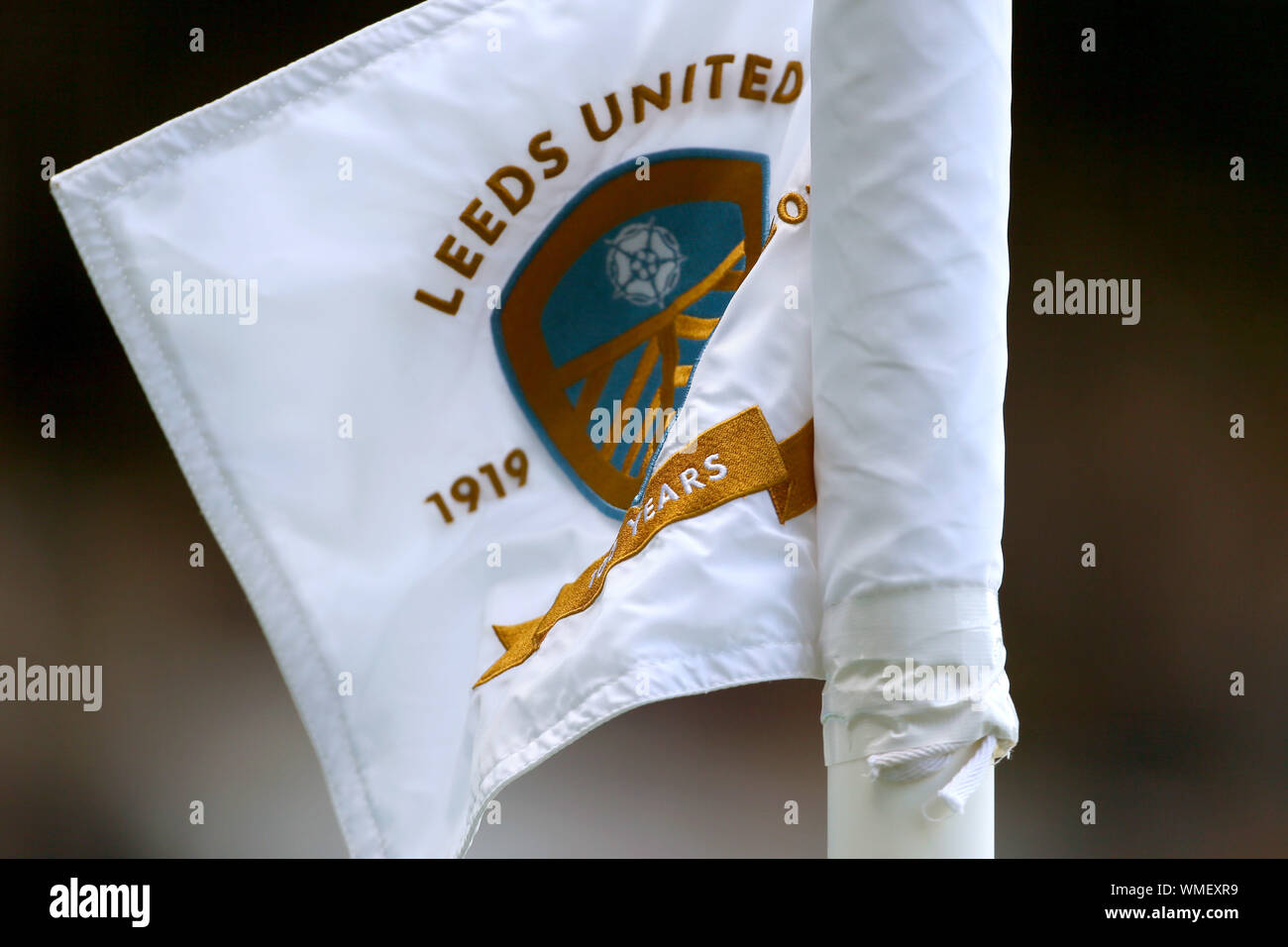 A Leeds United corner flag during the match Stock Photo - Alamy