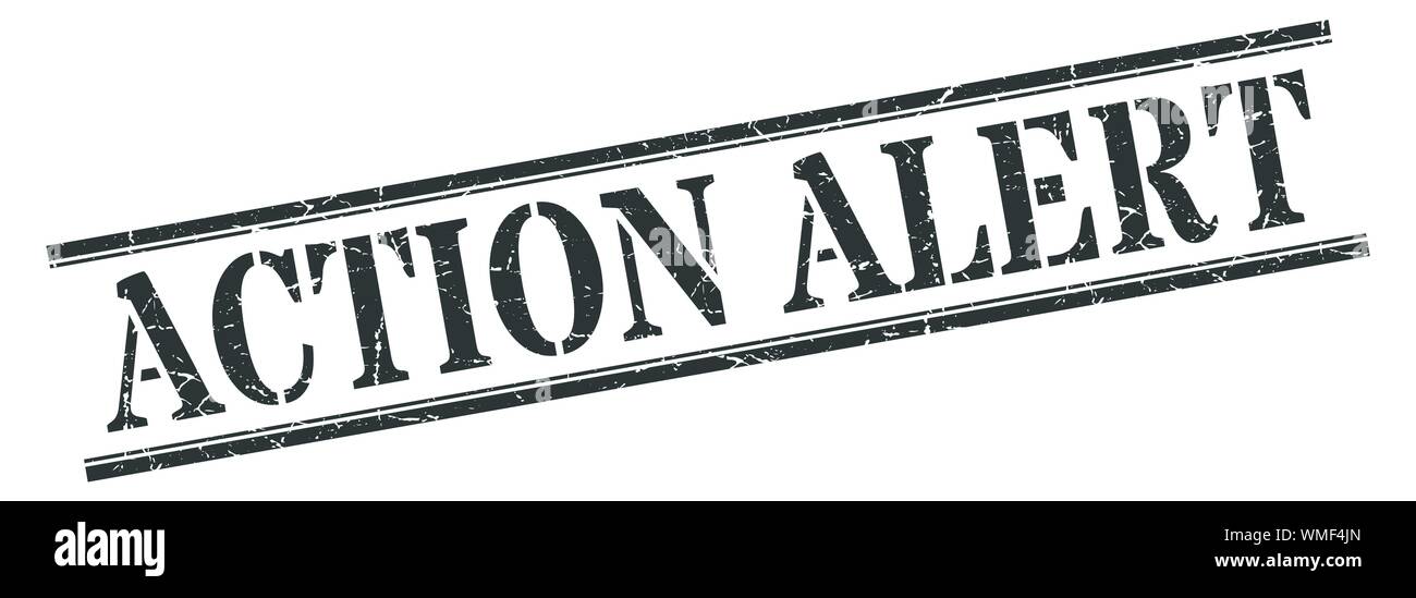 action alert stamp. action alert square grunge sign. action alert Stock ...