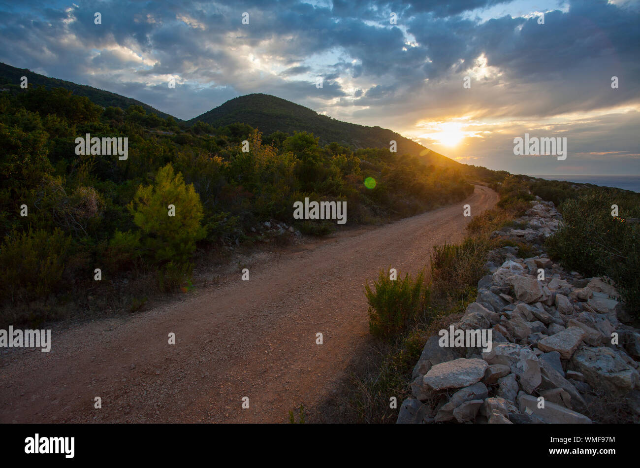 Sunset, Okljucna, Vis island, Croatia Stock Photo - Alamy