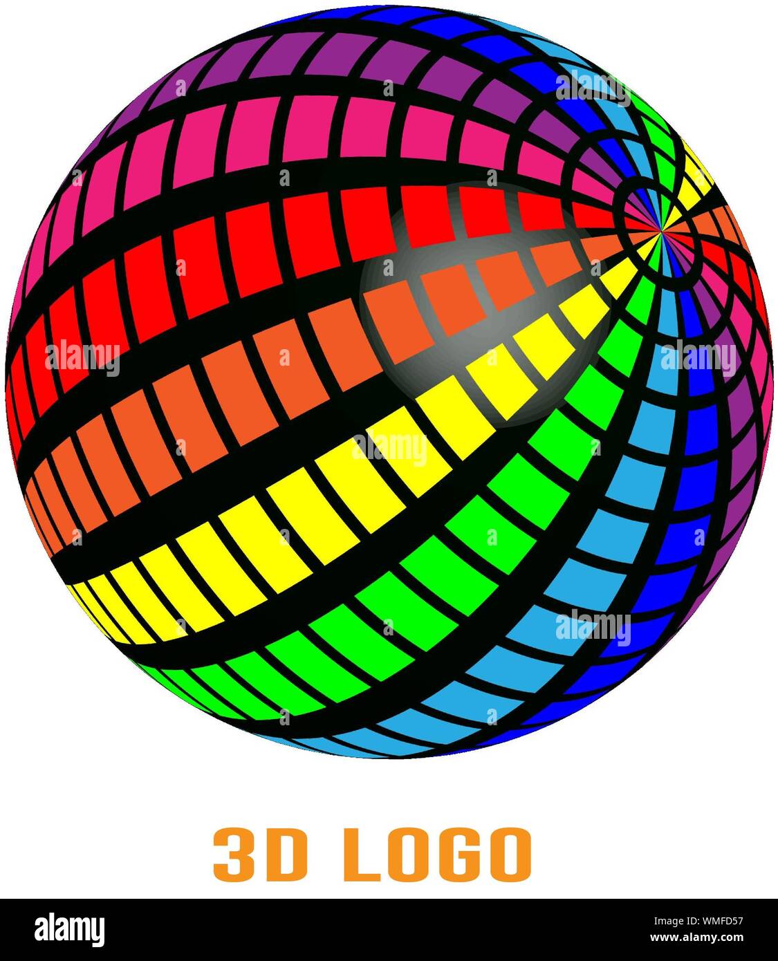 abstract 3D ball logo background design Stock Photo - Alamy