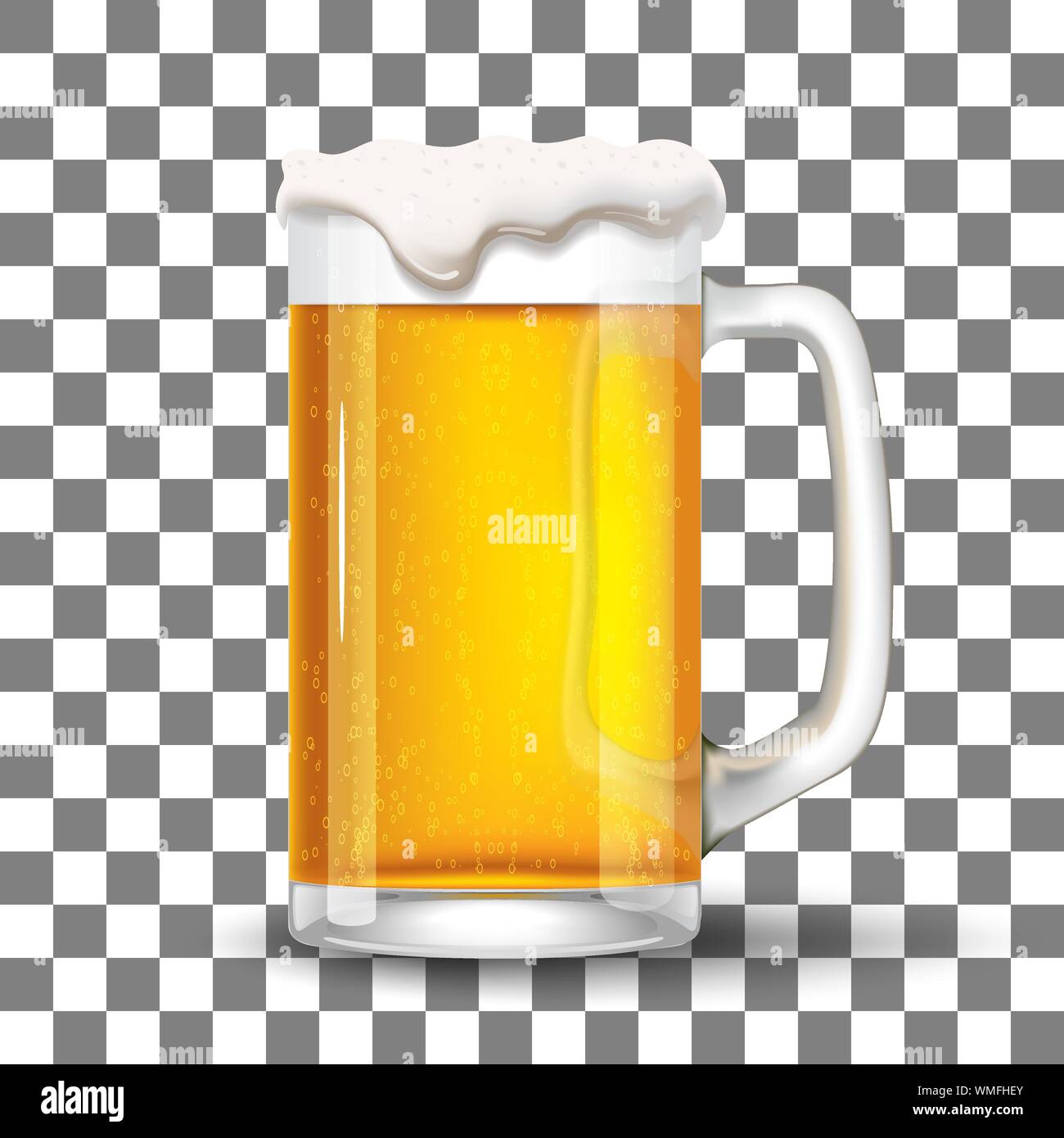 Glass with splashing beer, attractive beer mockup in 3d template Stock ...