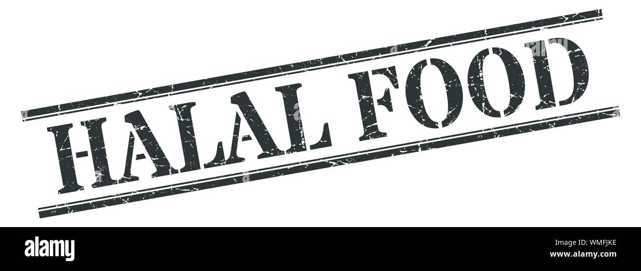 halal food stamp. halal food square grunge sign. halal food Stock ...