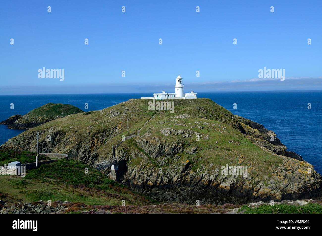 Strumble Head Lighthouse stands on Ynys Meicel also known as Strumble ...