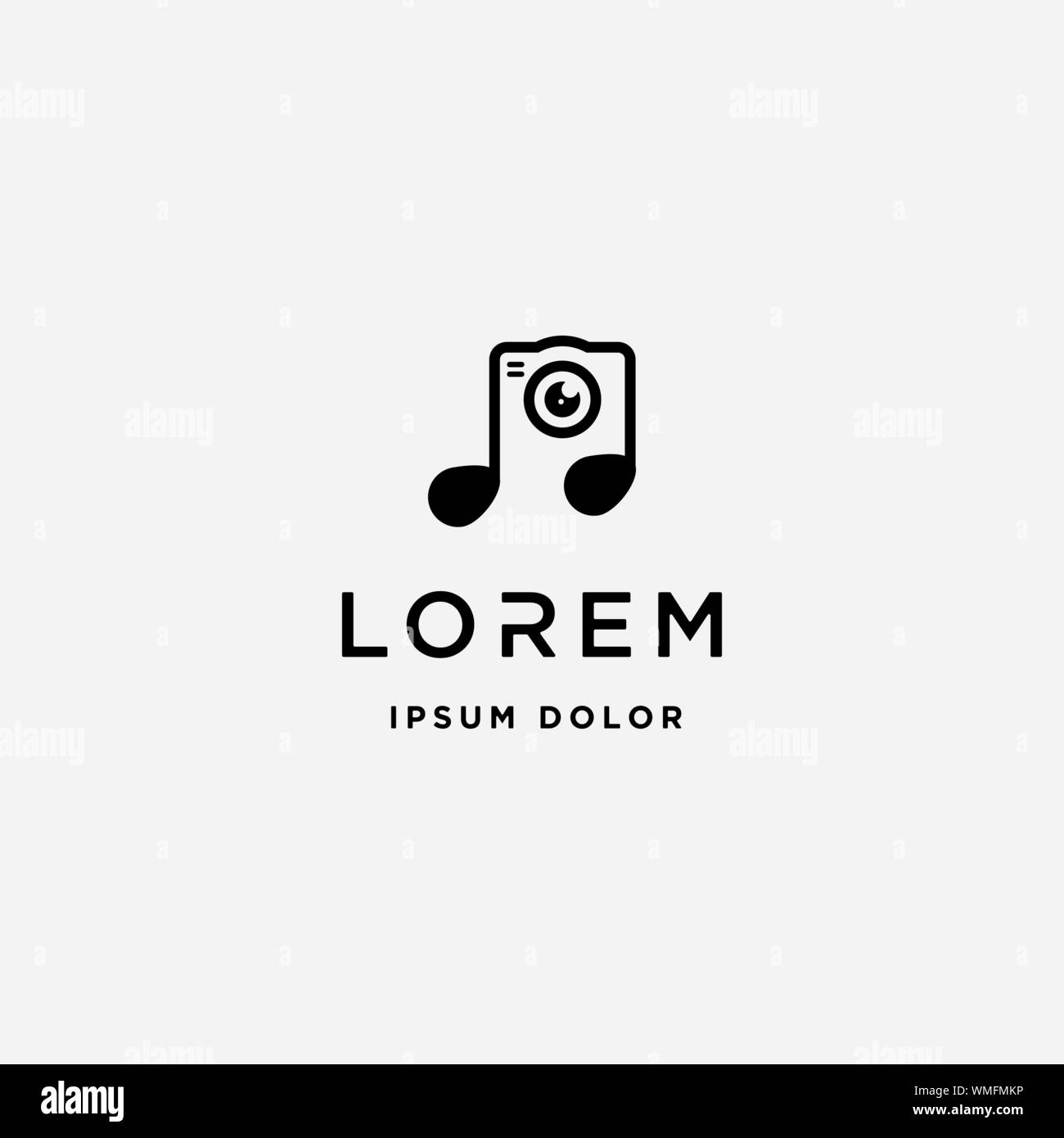 Music Camera Logo Template Vector Sign Design Stock Vector Image & Art ...