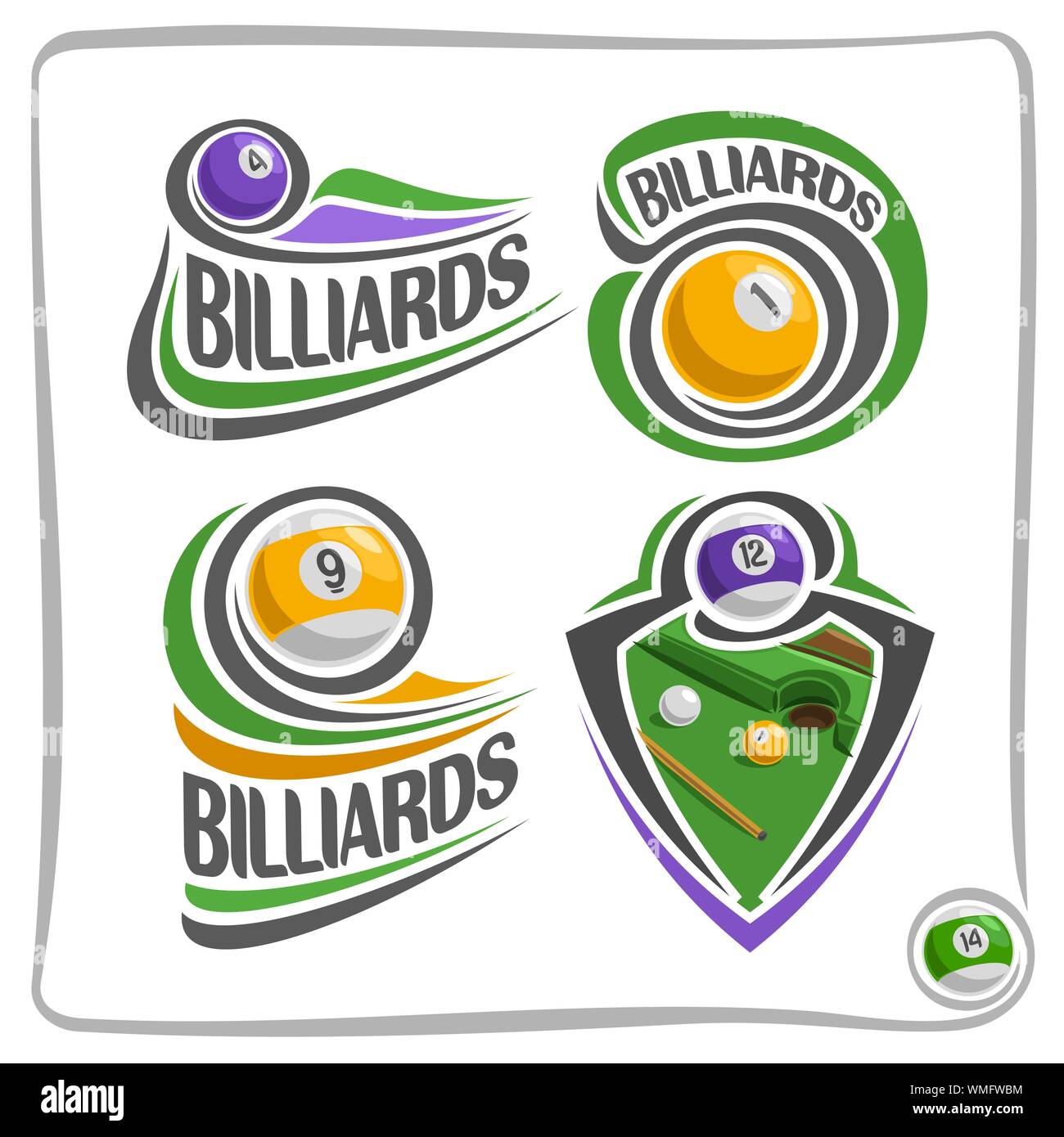 Pool table logo hi-res stock photography and images - Alamy