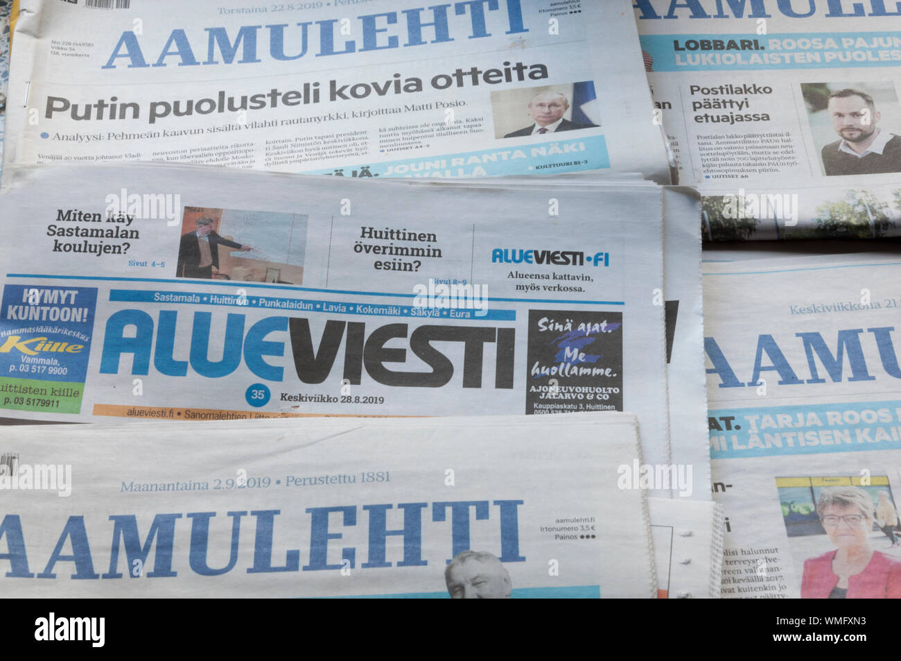 Finnish Language Newspapers Stock Photo - Alamy
