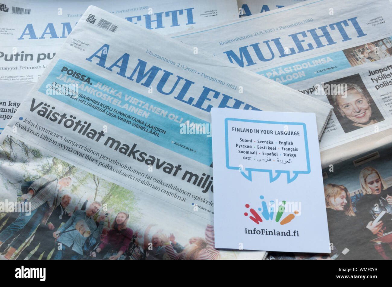 Finnish Language Newspapers Stock Photo - Alamy