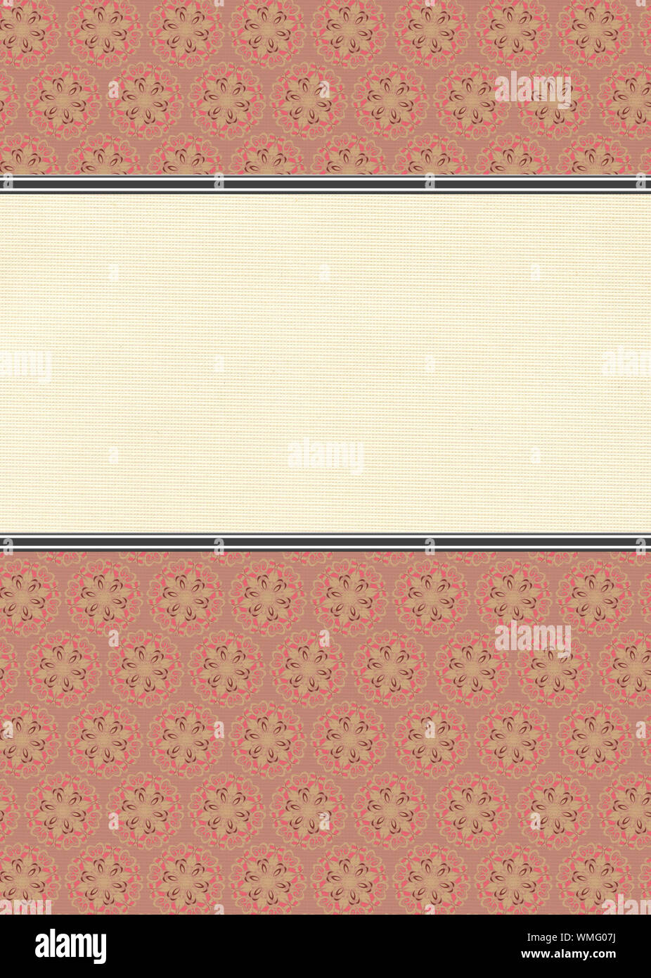 Vintage style invitation with floral patterns and paper texture Stock ...