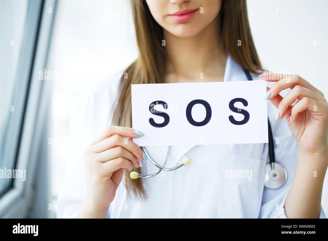 Health Care. Doctor Holding a Card With Symbol HELP, Medical Concept ...