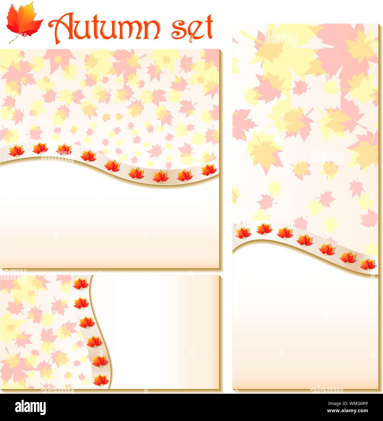 Set of autumn banners and backgrounds, vector illustration Stock Vector ...