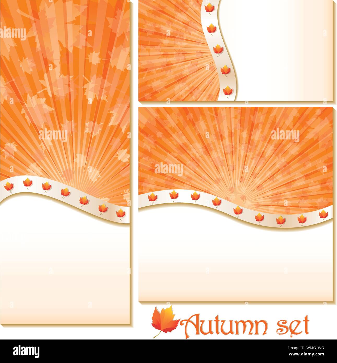 Set of autumn banners and backgrounds, vector illustration Stock Vector ...