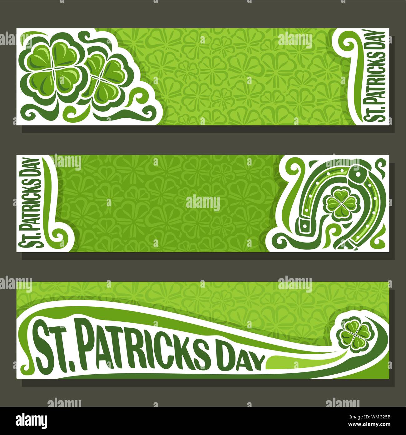 Vector headers for St. Patrick's Day, banners for congratulation text ...