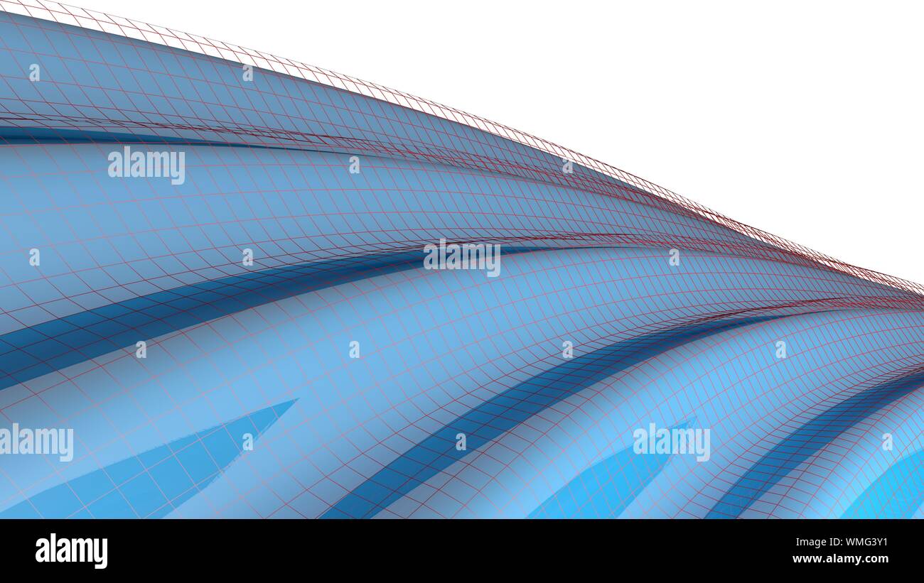 Blue waving surface background - 3d rendering illustration Stock Photo ...