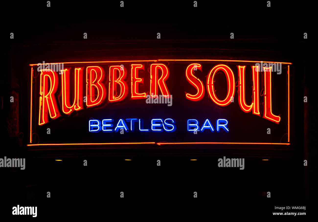 Rubber Soul, one of the Beatles theme bars in Liverpool Stock Photo - Alamy