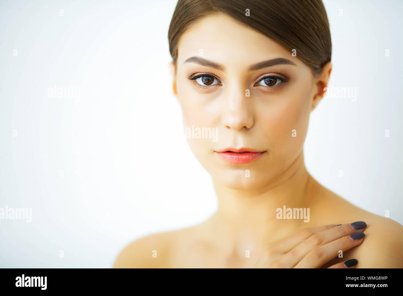 Beauty and Care. Woman with Beautiful and Pure Skin. Young Girl Stock ...
