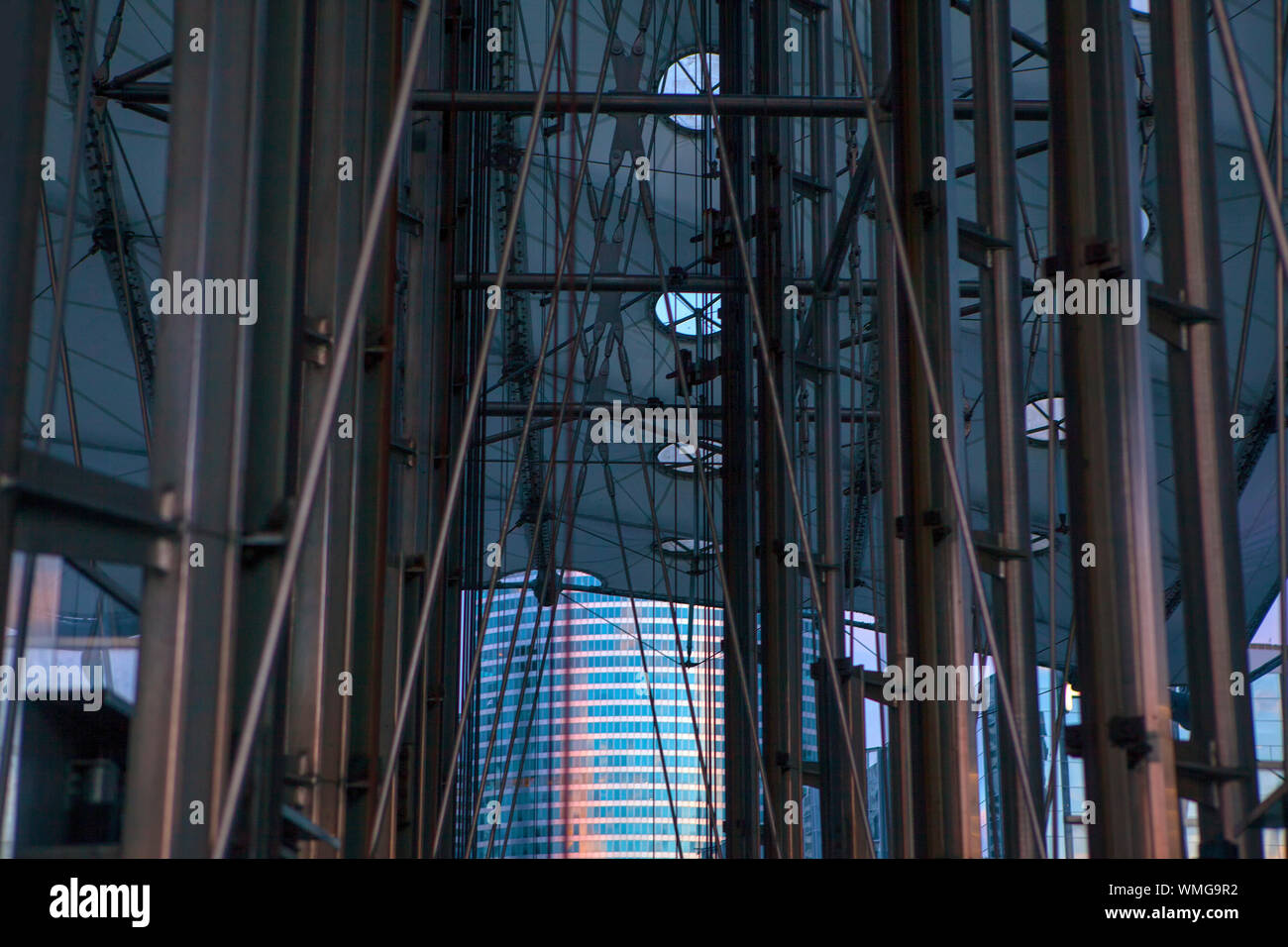 modern construction with metallic ropes Stock Photo - Alamy